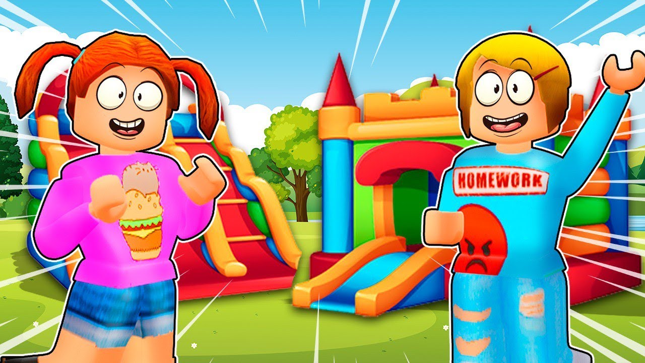 Molly And Daisy have fun in a bounce house in Roblox - YouTube
