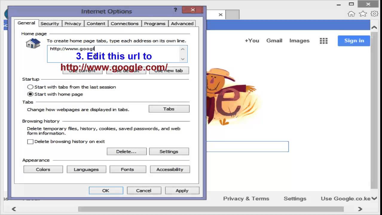 Make Google homepage on Internet Explorer - YouTube