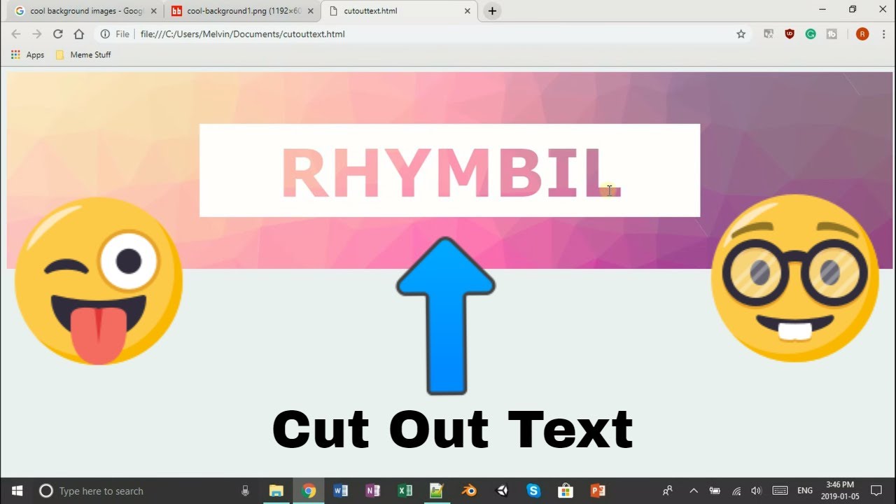 How To Make A Cutout Text In Html Youtube