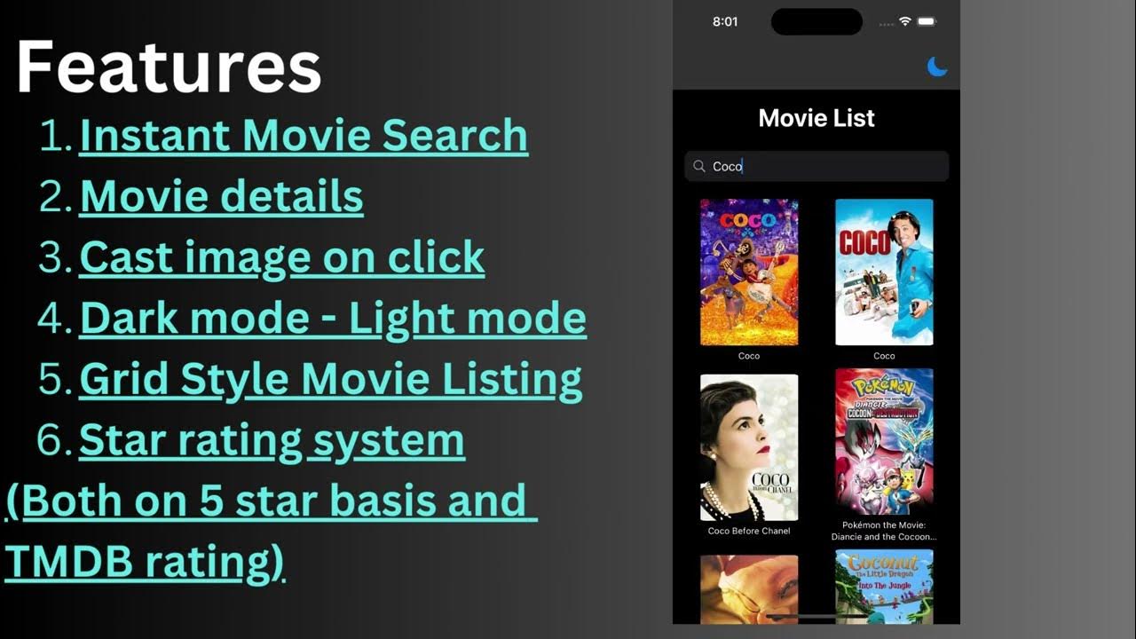 SwiftUI TMDB Movie Details and Movie Search App - iOS - YouTube