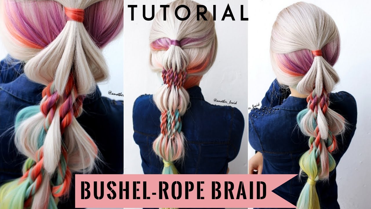 HOW TO: Unique Banana Bushel Rope Braid Ponytail |Tutorial For Long - Medium Length Hair UNIWIGS ...