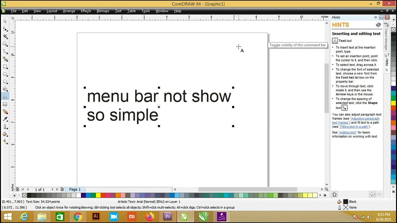 Menu Bar Not Show in Coreldraw - YouTube
