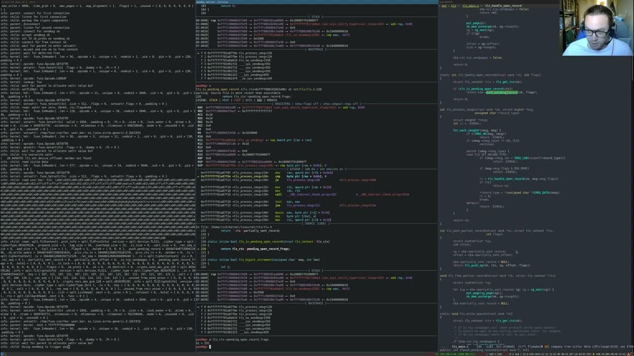 The ROP chain in my Linux kernel exploit of CVE-2023-0461 which raises privileges - YouTube