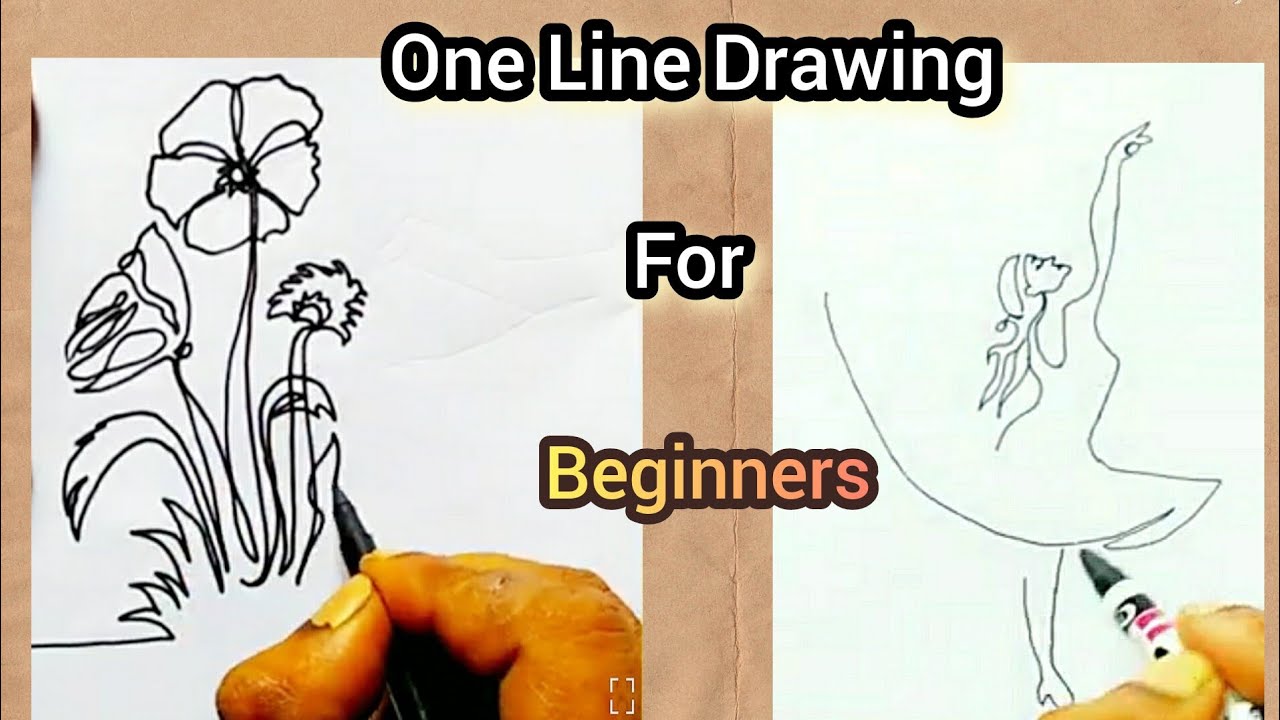 🌟 Creative Drawing One lines step by step drawing for kids - YouTube