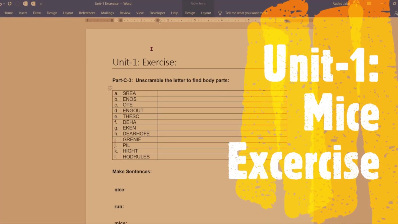 Unit 1 Mice Excercise - YouTube