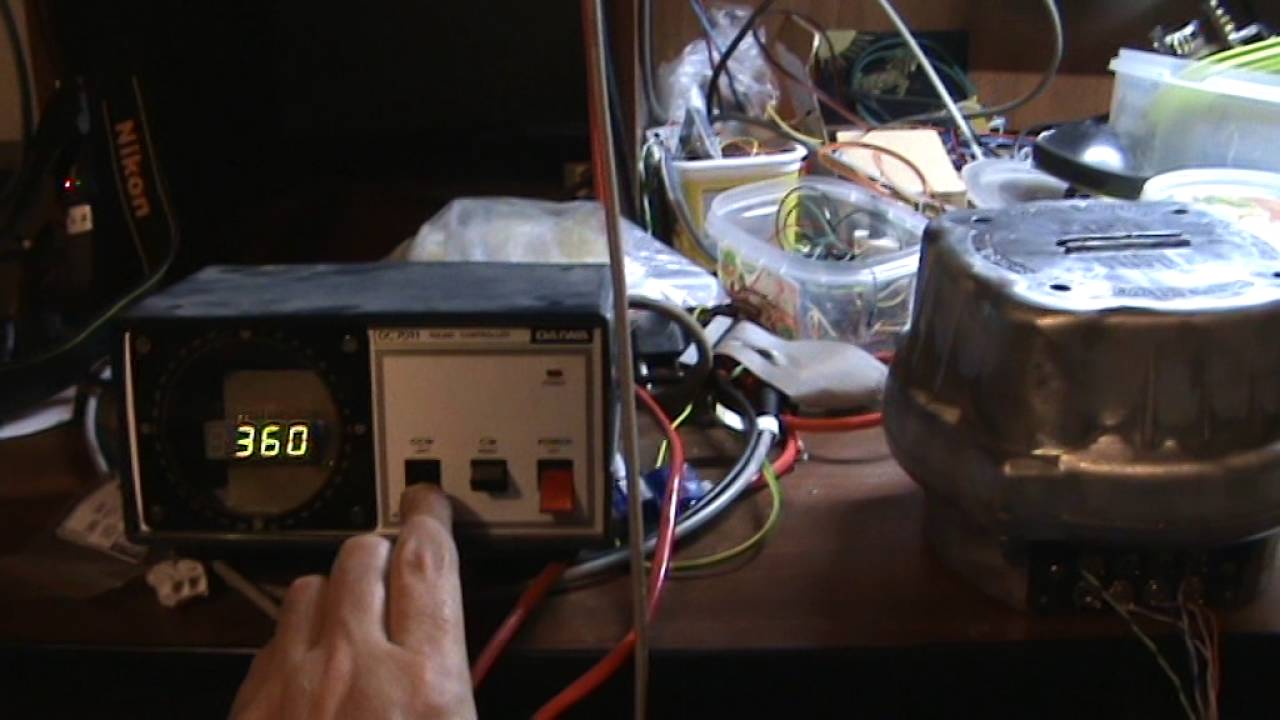 Daiwa antenna rotator table top test after maintenance. - YouTube