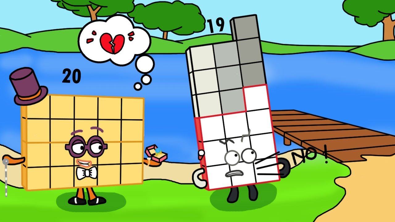 Sad NB 20 Story, Numberblock 20 proposes to Numberblock 19 ...