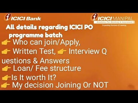 ALL DETAILS OF ICICI PO PROGRAMME BATCH IN ONE VIDEO #bank #icicibank # ...