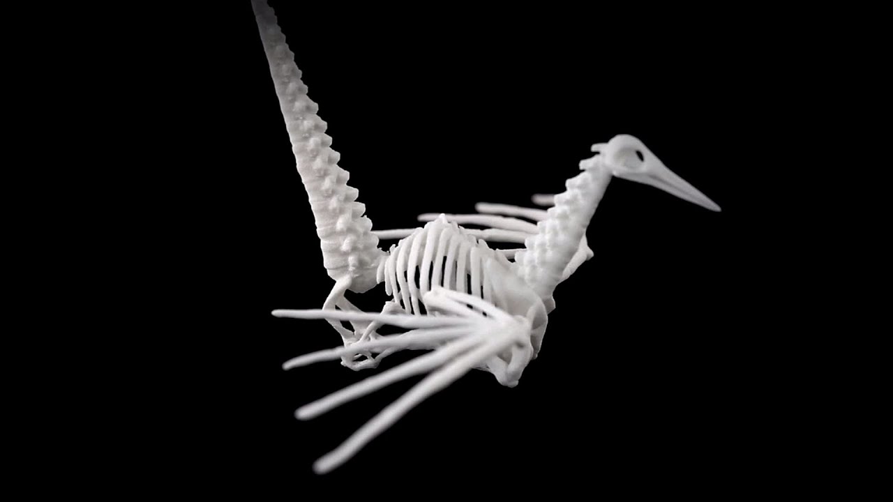 Origami Crane Skeleton - YouTube