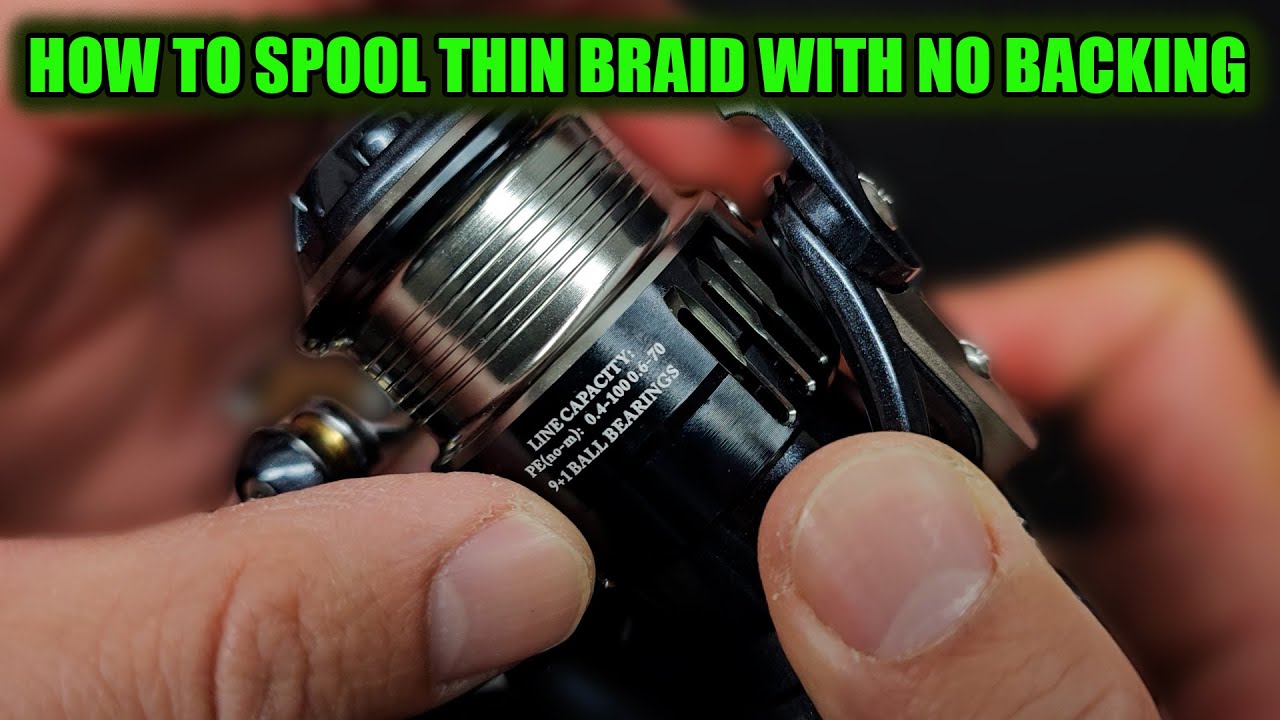 How to Spool thin Braided or PE Line onto Shallow Spool Spinning Reels ...