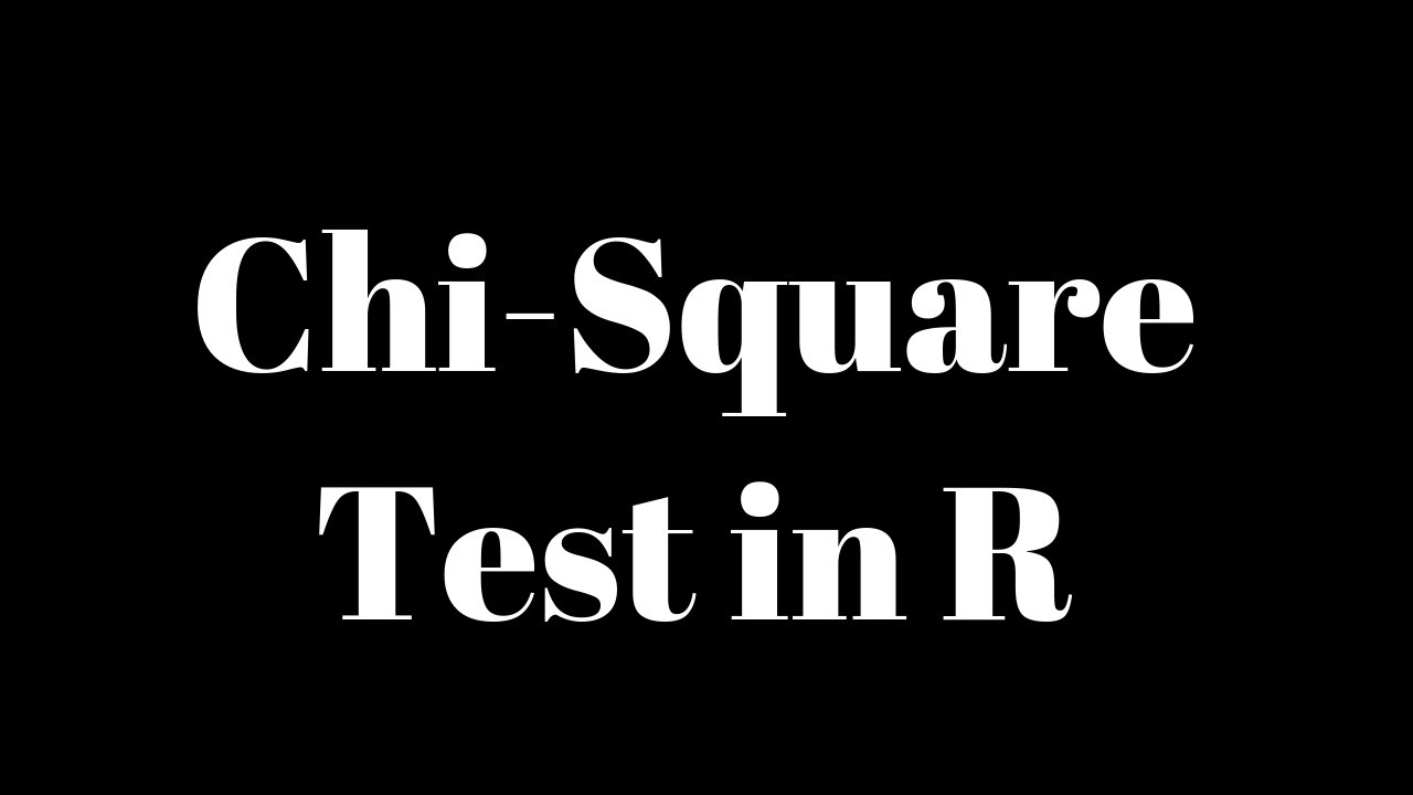 Chi-square Test in R | Statistics in R Programming - YouTube