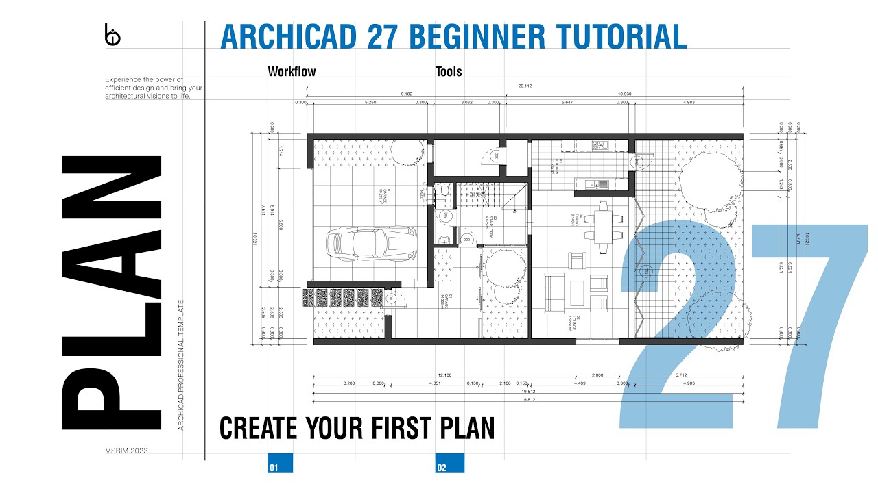 ArchiCAD 27 First House Plan Drawing 2024 | Dimension Guide Tool - YouTube