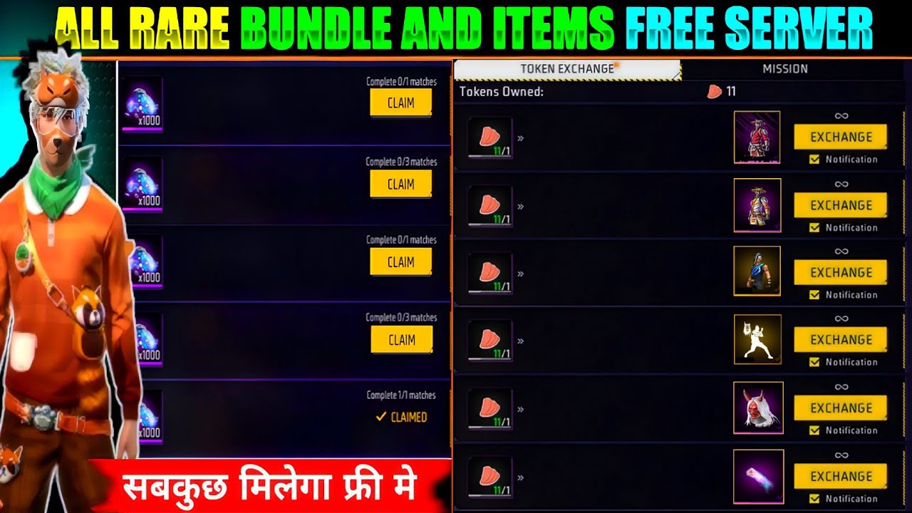 FREE FIRE BEST SERVER FOR FREE DIAMOND AND ITEMS | FF BEST SERVER | ALL ...