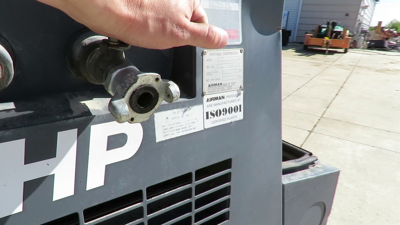 Airman PDS185S Trailer Mounted Air Compressor - YouTube