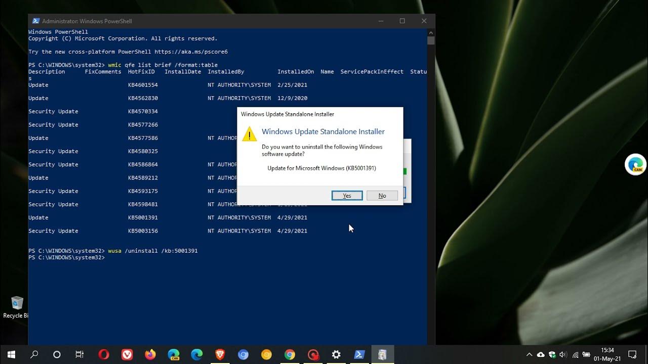 Uninstall Windows 10 problem updates using Command Prompt or PowerShell ...