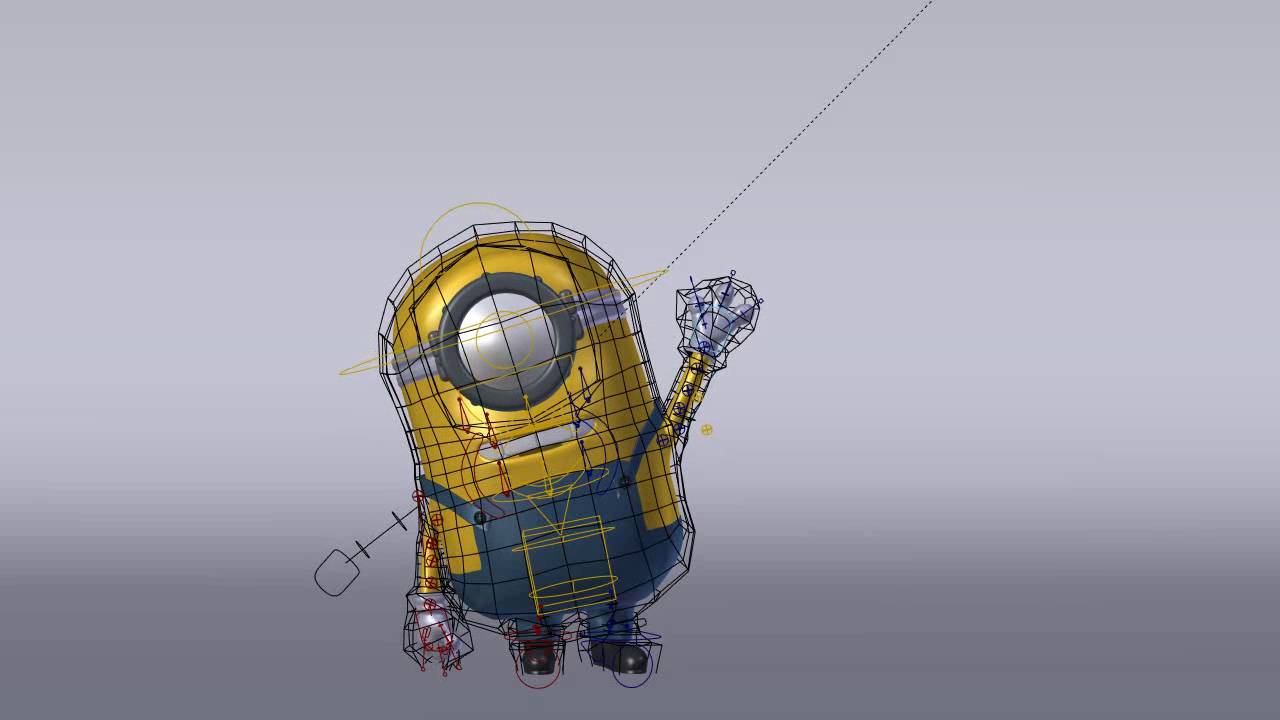 Blender test Minion, armature et meshdeform - YouTube