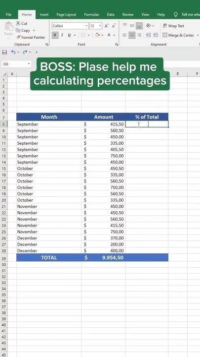 My boss didn't know how to calculate total % on 31 Excel...#excel #exceltips #excel ...