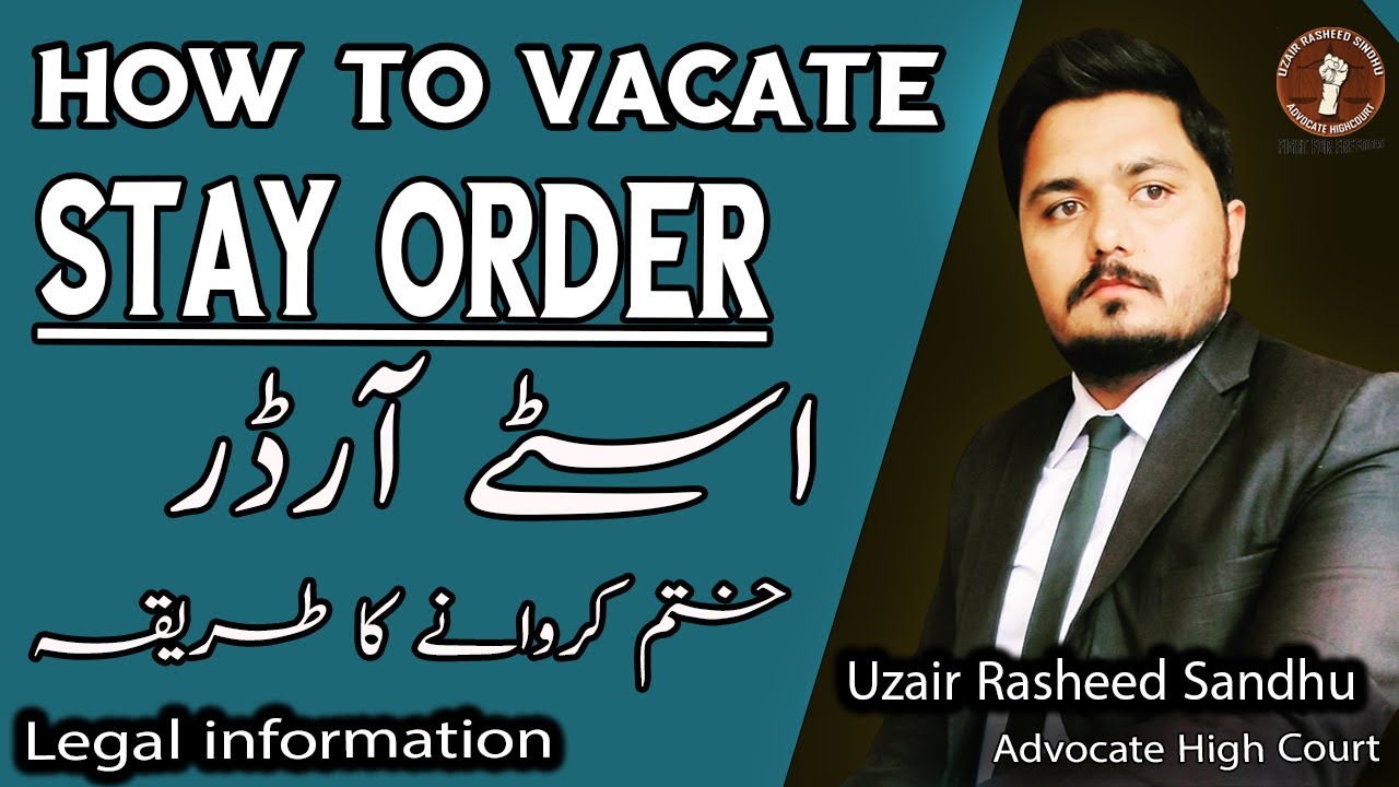 How to Vacate Stay Order of Court - YouTube