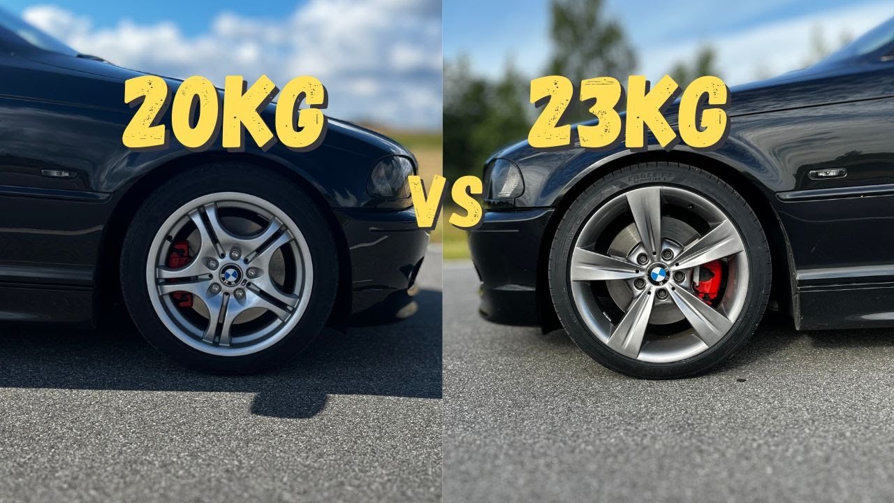 17" vs 18" wheel weight and acceleration E46 - YouTube