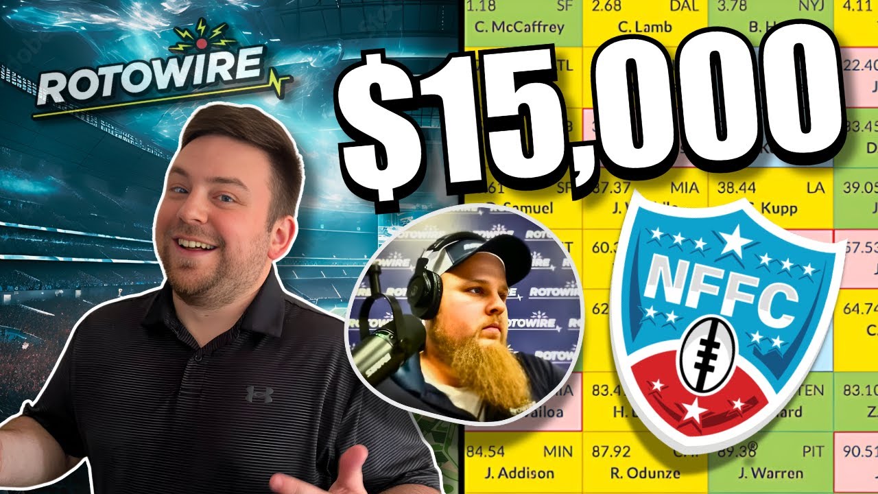 Real Fantasy Football AUCTION Draft II $15K Prize II NFFC RotoWire Online Championship - YouTube