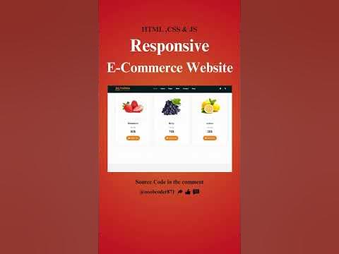 Responsive E-Com Website Design: HTML, CSS & JS #html #webdevelopment #html5css3 #htmlcss - YouTube