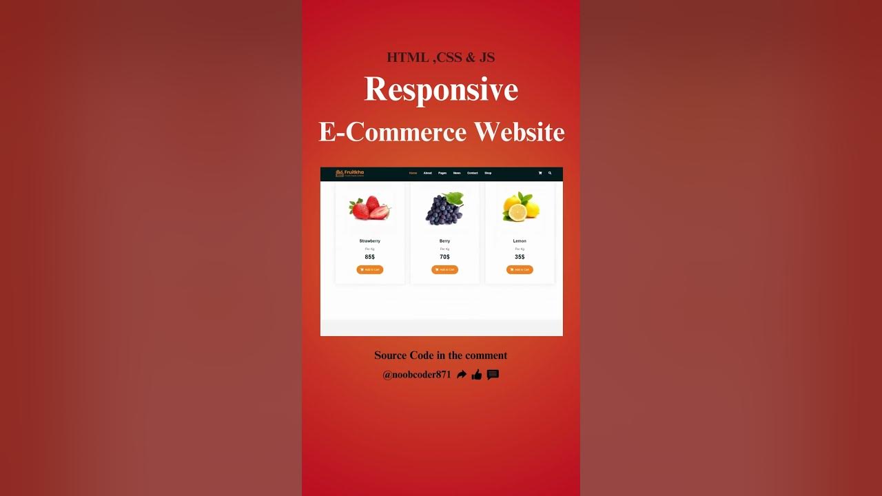 Responsive E Com Website Design Html Css And Js Html Webdevelopment Html5css3 Htmlcss Youtube
