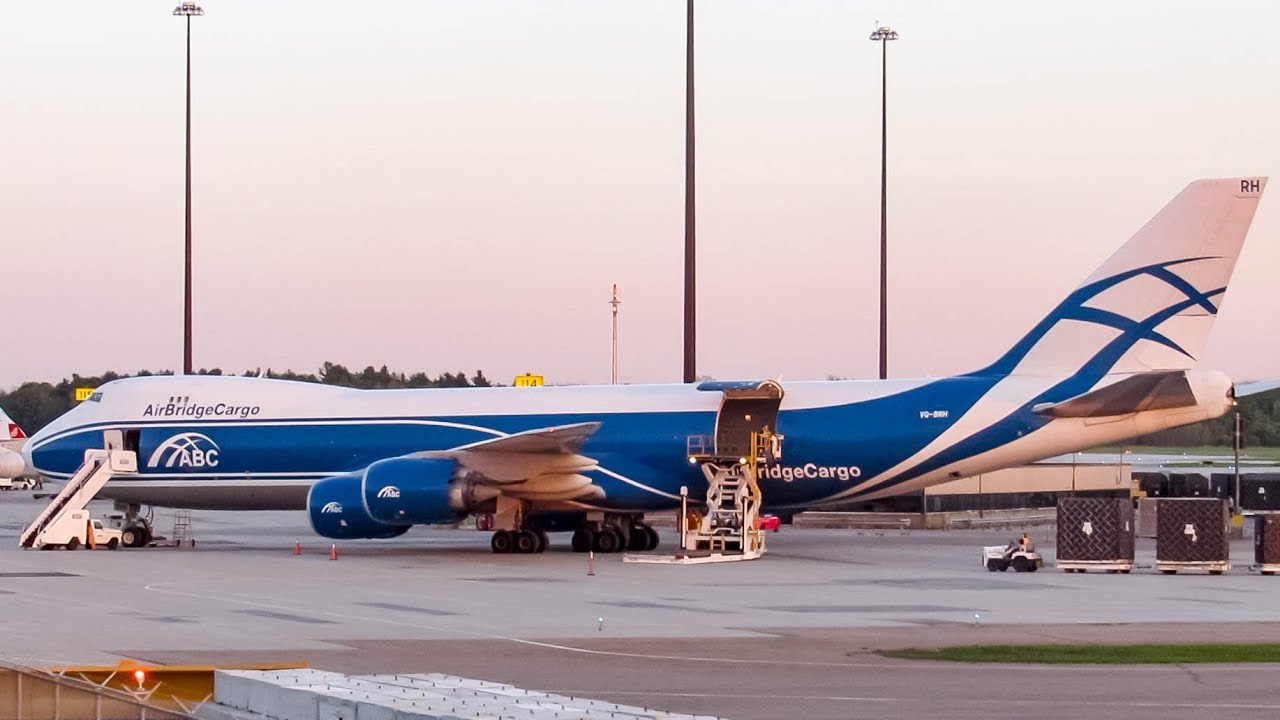 AirBridgeCargo Boeing 747-8F (B748) landing in Montreal- Mirabel (YMX ...