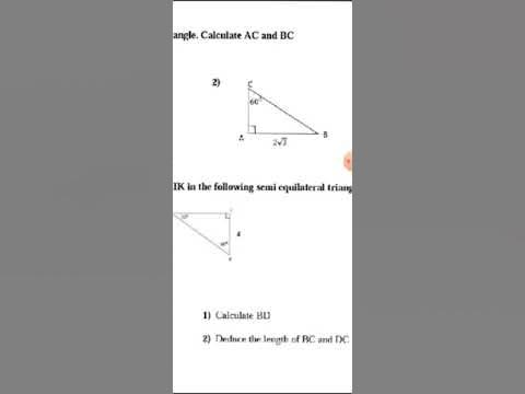 calculating the unknowns sides of the Semi-equilateral triangle - pythagoras theorem - YouTube