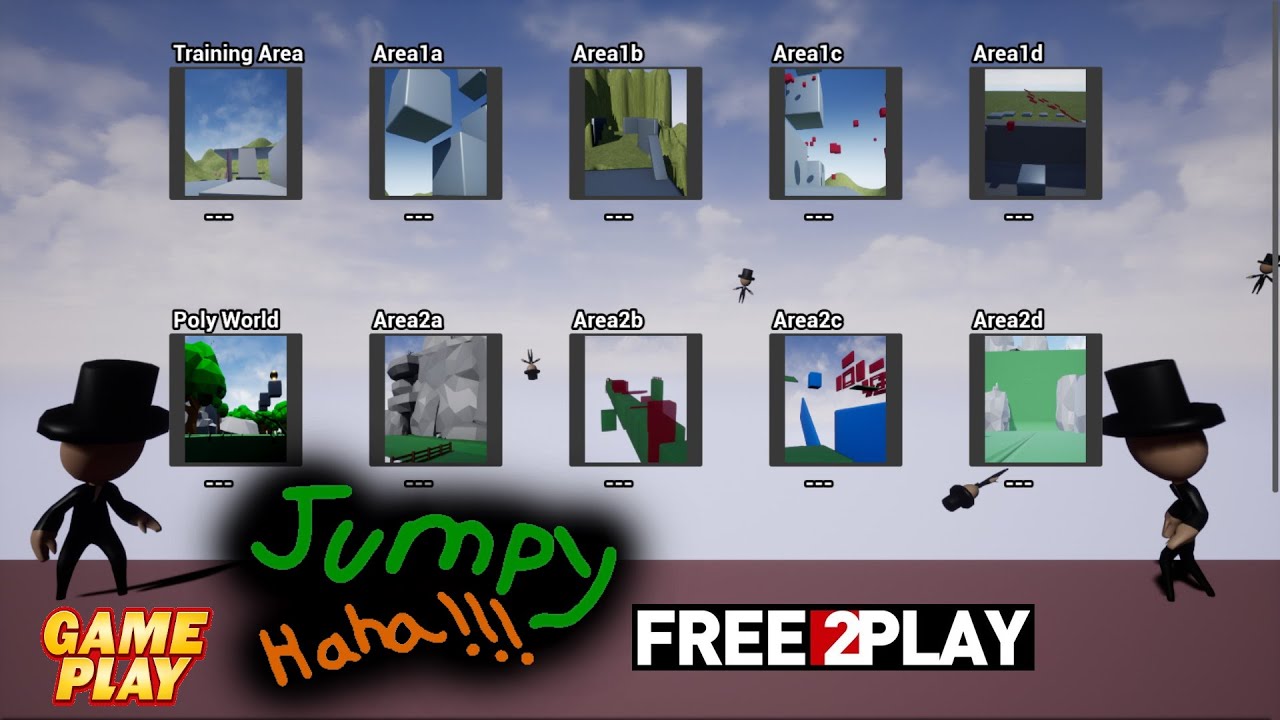 Jumpy Haha ★ Gameplay of all maps ★ PC Steam [ Free to Play ] 3D parkour Platformer game 2021 ...