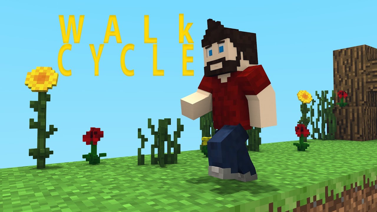 Walk Cycle - MINECRAFT TEST ANIMATION (60FPS) - YouTube