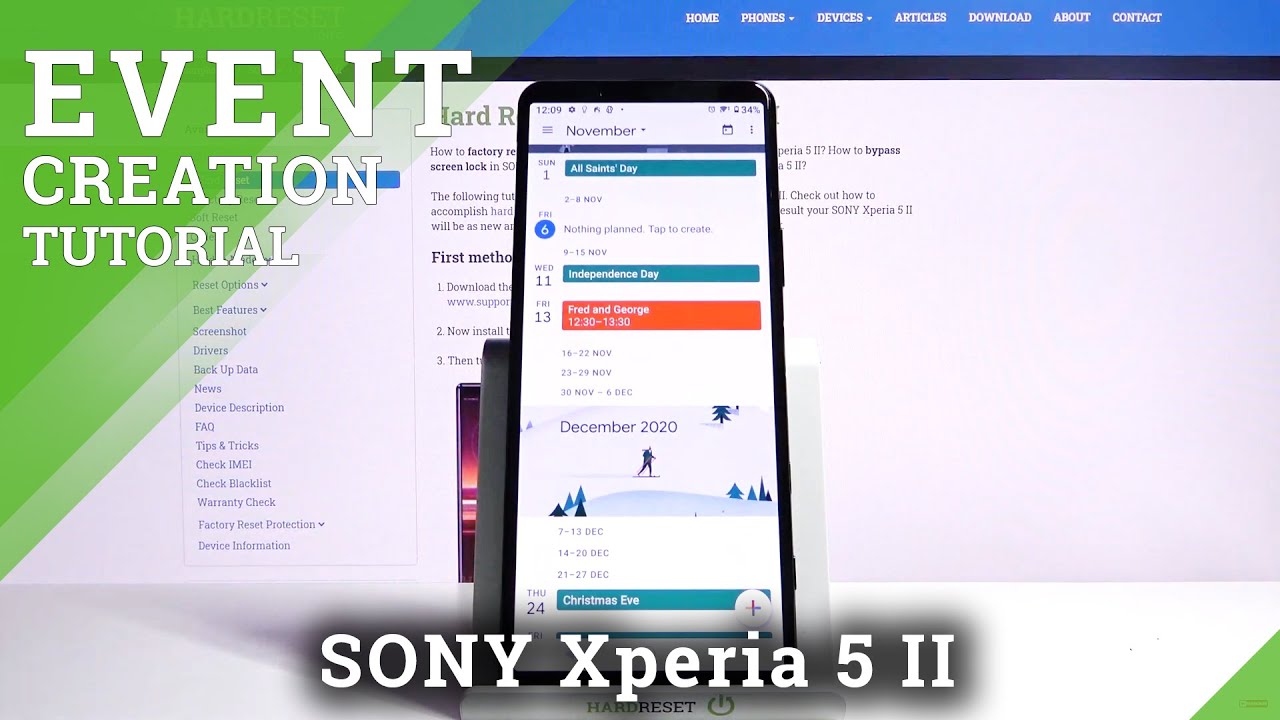 Sony Xperia 5 II Add event to calendar - YouTube