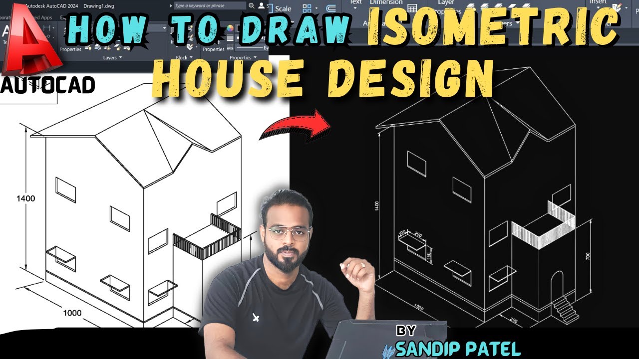 #10 - HOW TO DRAW ISOMETRIC HOUSE DESIGN IN AUTOCAD || AUTOCAD PRACTICE ...