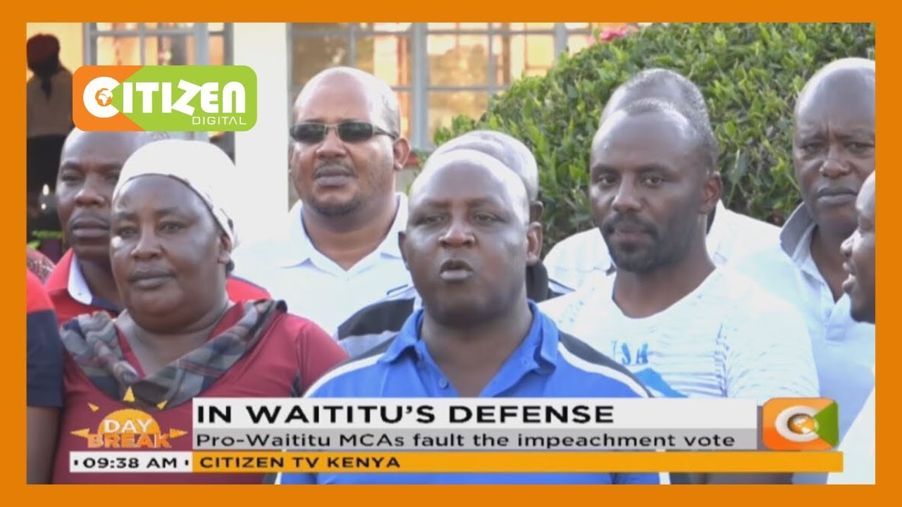 Pro - Waititu MCA's fault the impeachment vote - YouTube