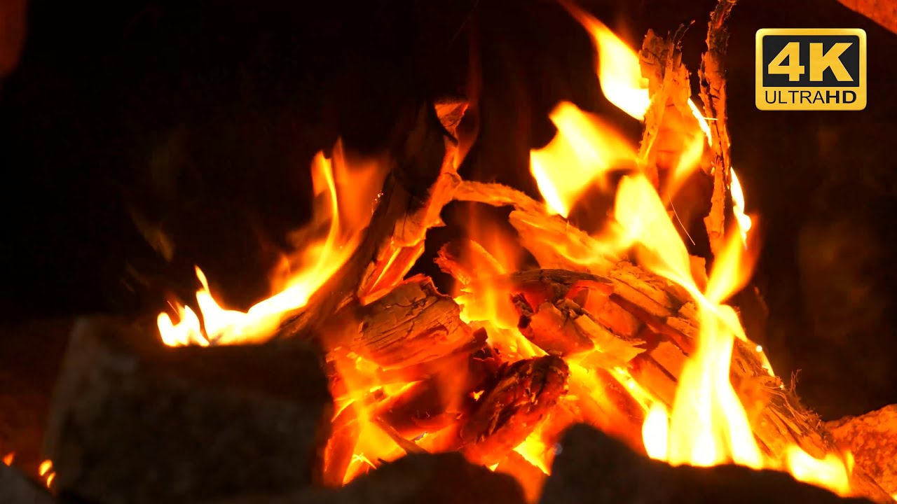 Fireplace 4K 🔥Calming Music with Crackling Fire Ambience for Relaxation ...