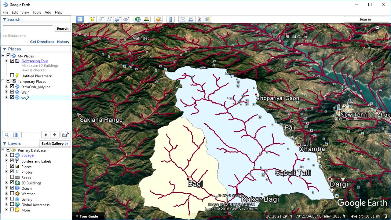 Basin Delineation part-4 (Imposing watershed on Google Earth map) - YouTube