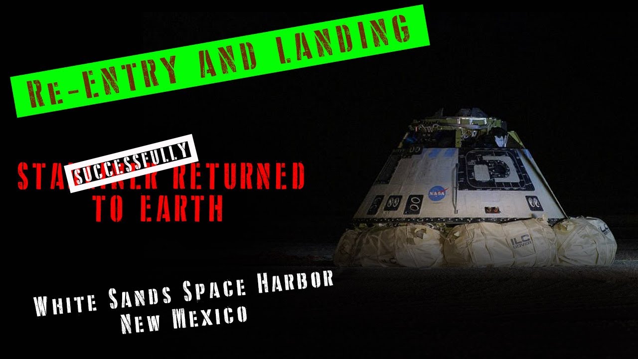 NASA's Boeing Crew Flight Test Re entry and Landing - YouTube
