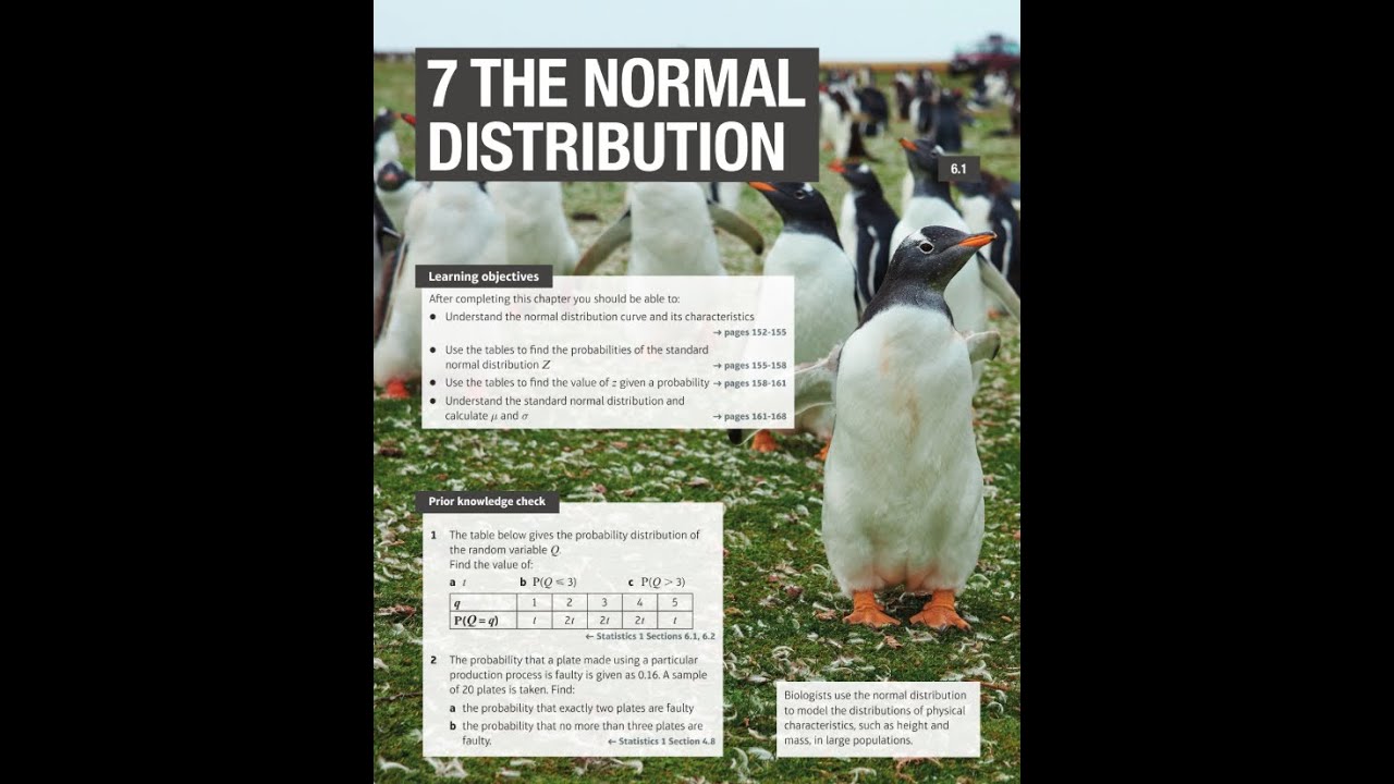 S1 - Chapter 7 - The Normal Distribution - Ex 7C Part 1 - YouTube