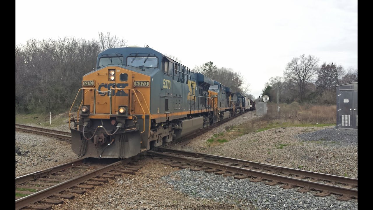 CSX Train Q583 With CSX Leader 5370 At Chester SC On The CSX Monroe Subdivision. 2-10-2020 - YouTube