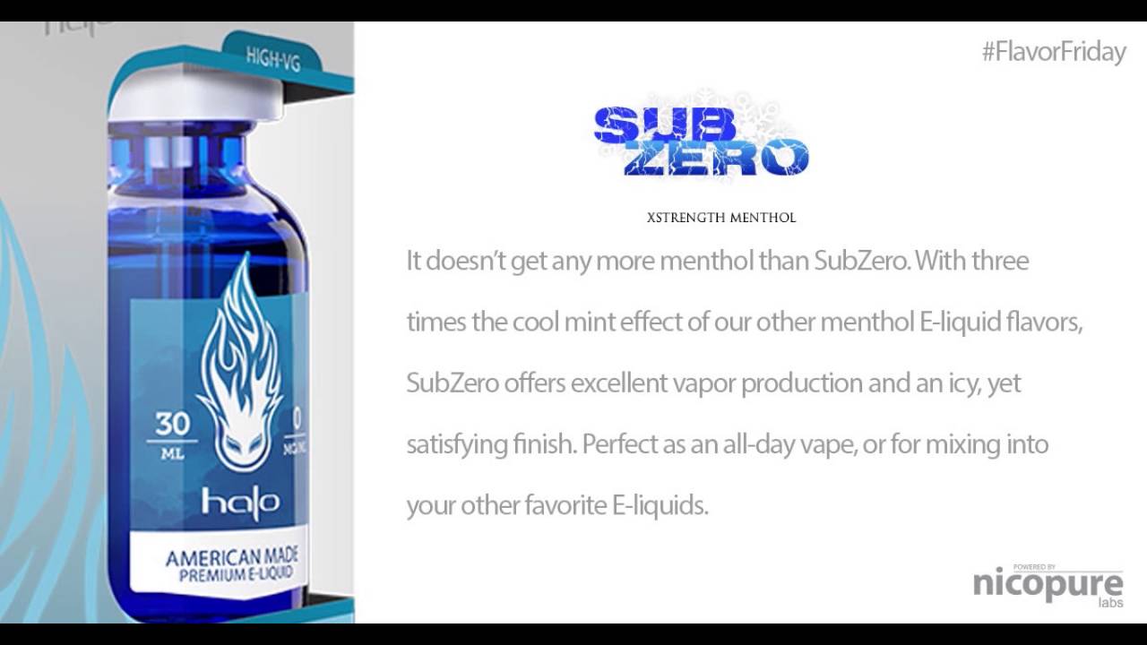 SUB ZERO Menthol Flavored Vape Juice | HALO E-LIQUIDS - YouTube