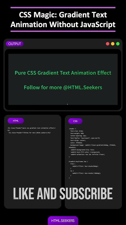 CSS Magic : Gradient Text Animation Without JavaScript - YouTube