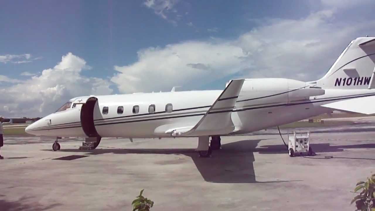 Learjet 60 Engine Start-up at KFXE | N101HW - YouTube