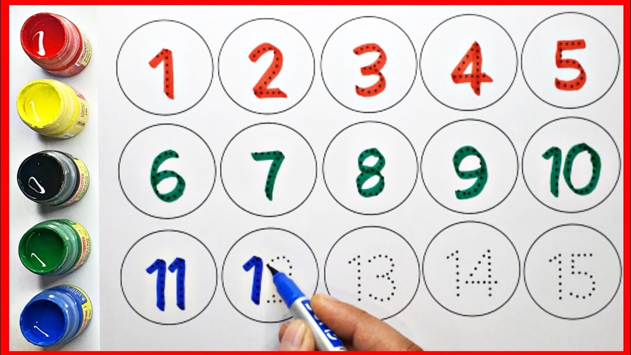 12345 drawing | number song | 1234 for kids | learn numbers | 1-15 ...