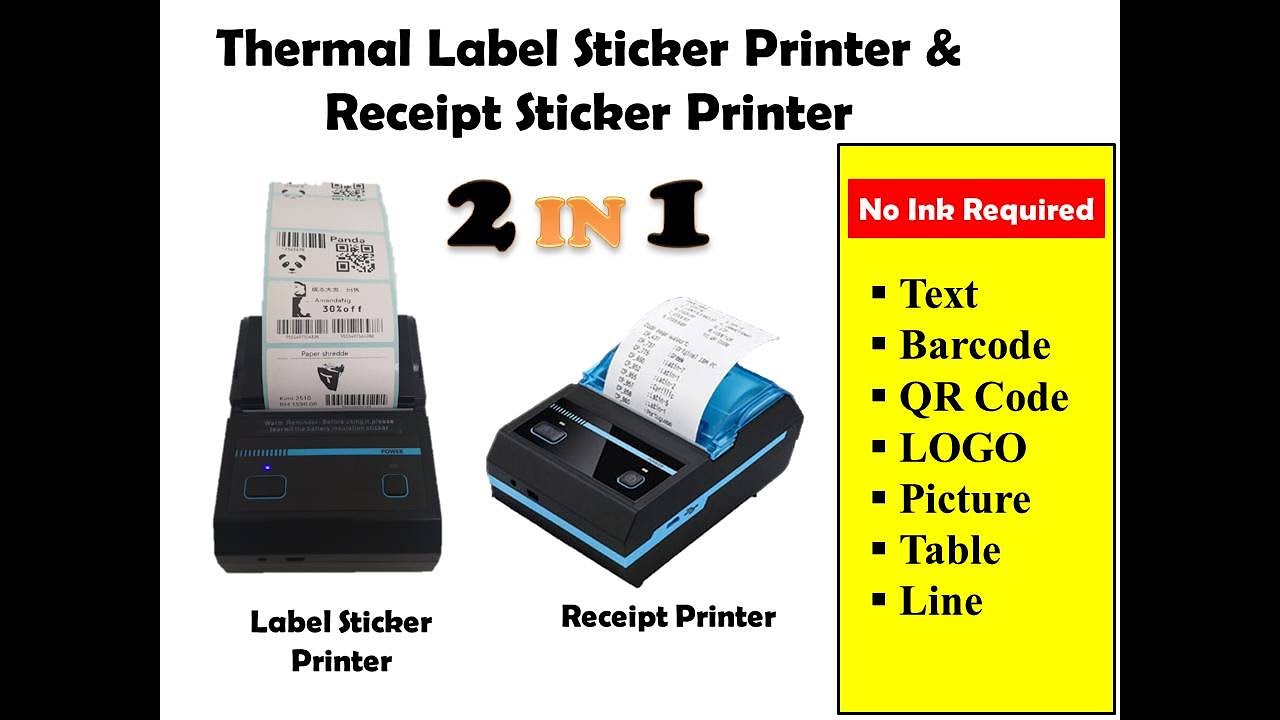 Thermal Label Sticker Printer & Receipt Printer ( 2 IN 1 ) - YouTube