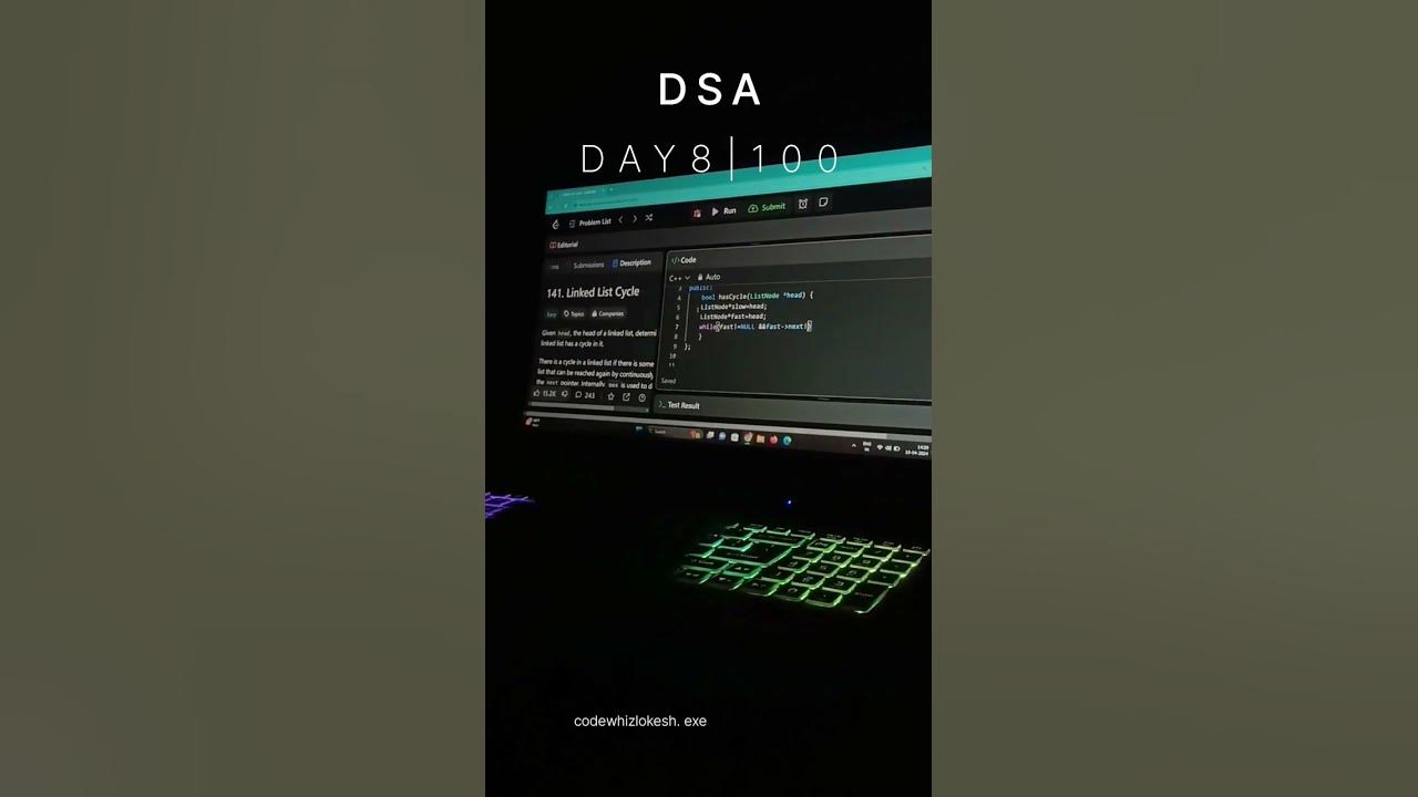 Day 8100 Learning Dsa👨‍💻 Que Leetcode141linkedlist Cycle Code Coding Dsa Datastructures