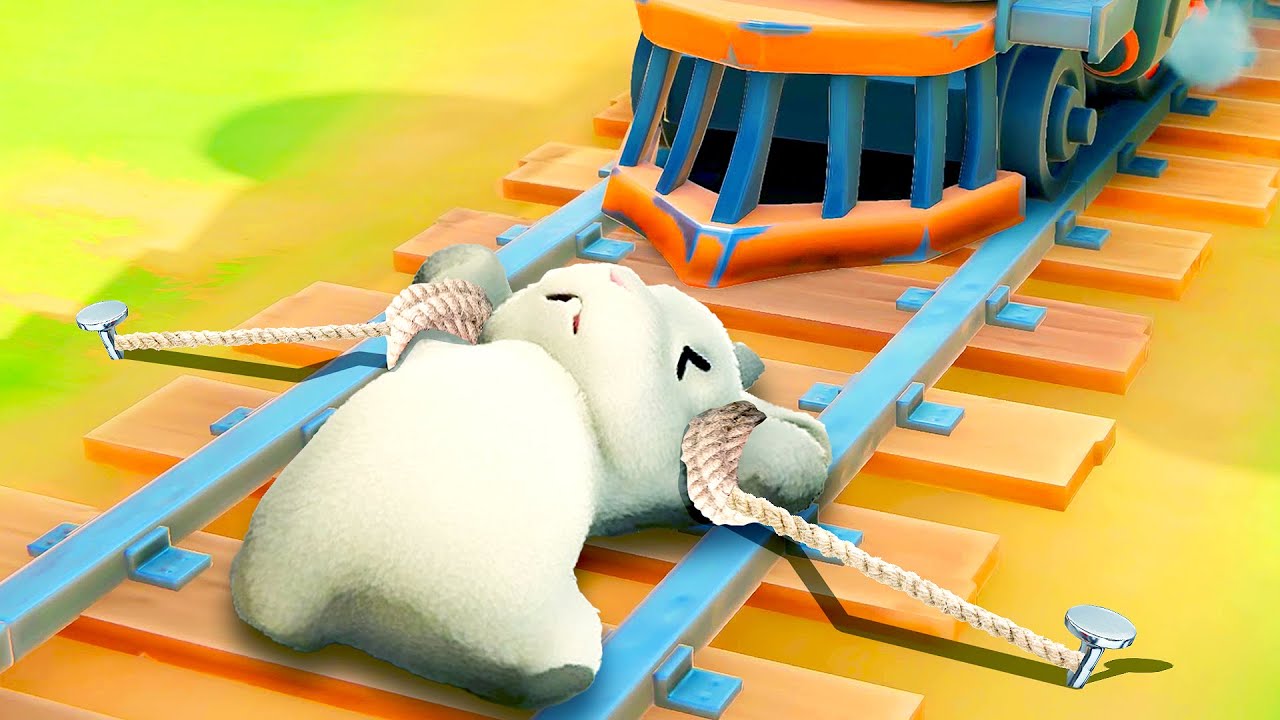 Moving Train CRUSHES My Friend...(Party Animals) - YouTube