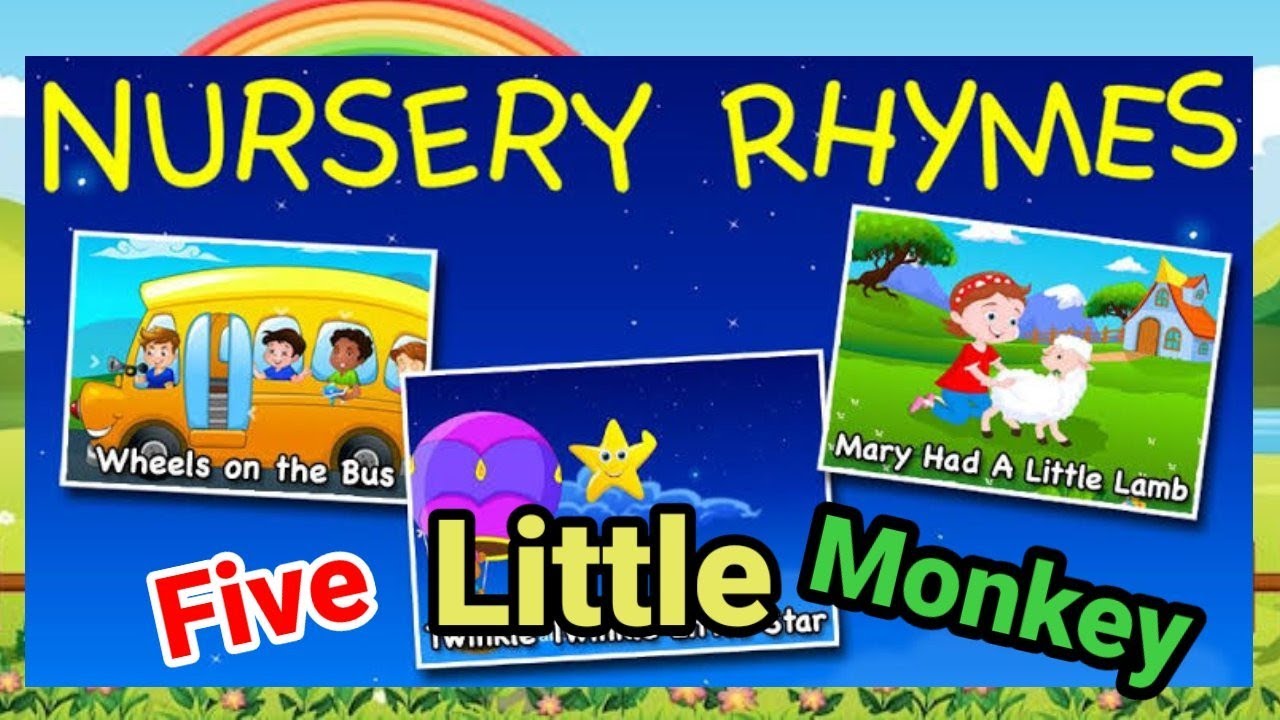 Kids Nursery Rhymes | Five Little Monkey 🐒🐒🐒🐒🐒 - Best Rhymes #kids # ...