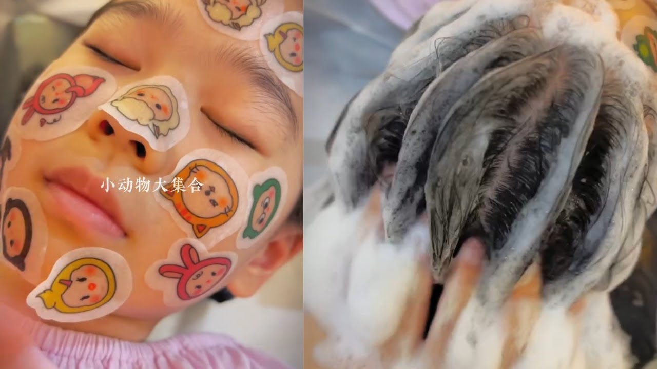 Kid enjoying| ASMR Relaxing Shampoo and Hair Wash | Very Satisfying and ...