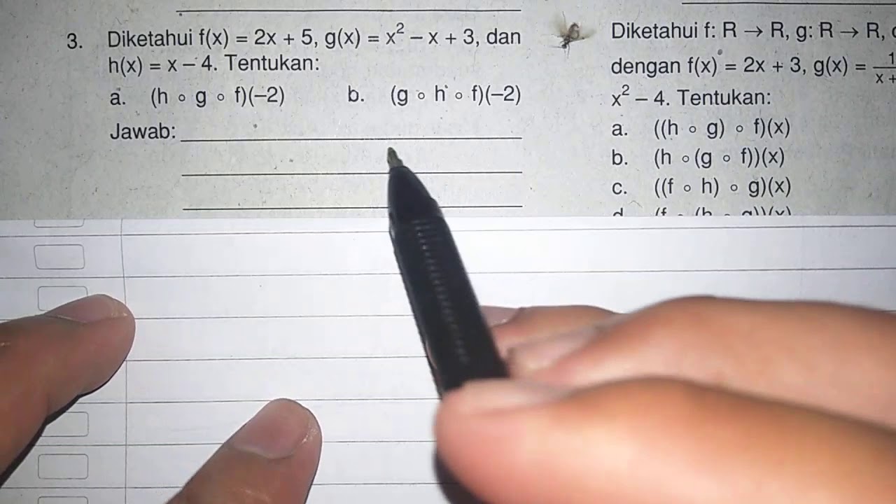 Diketahui F x 2x 5 G x X X 3 Dan H x X 4 Tentukan