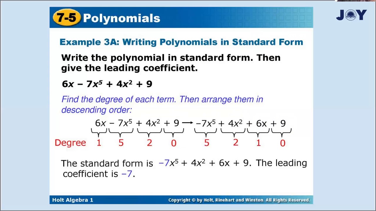 Unit 7 Lesson 1, Math 1 - YouTube