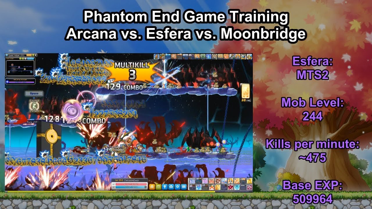 MapleStory Phantom Level 250 Training - Arcana vs. Esfera vs ...